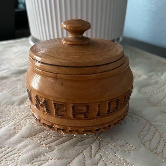 Accents | Merida Hand Crafted Carved Woodbowl With Lid Vintage | Poshmark